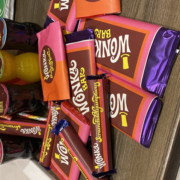 Wonka Bar Wrapper Template Wonka Bar Favor Willy Wonka Birthday Party ...