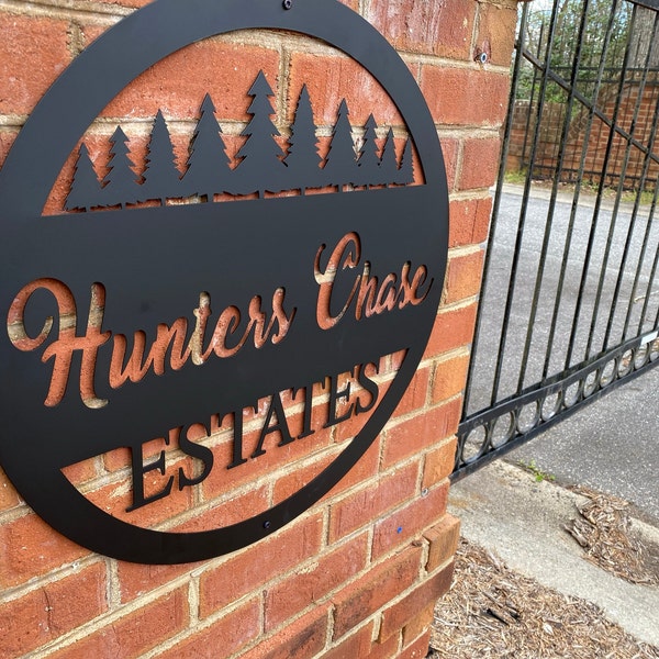 Scenic Alpine Round Sign - Custom Metal Sign - Personalized ...