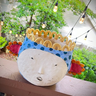 Quirky Ceramic Bowl, Sculptured Bowl, Unique Ceramic Bowl, Funky Art ...