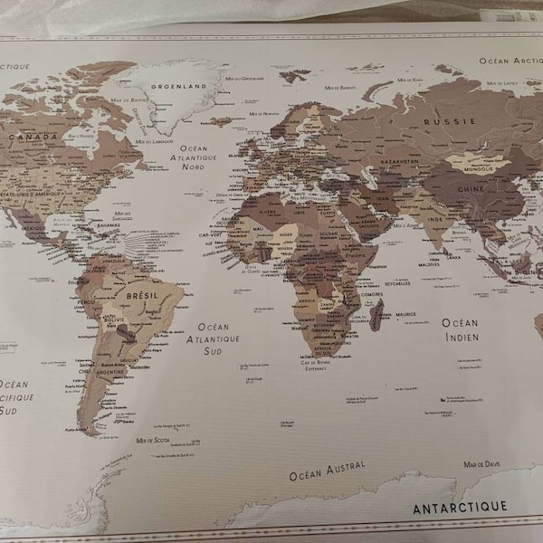 Personalized Travel World Map Vintage Notice Board Home Decor Handmade ...