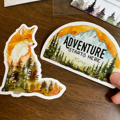 Adventure Sticker, Adventure Starts Here, Outdoors Stickers, Mountain ...