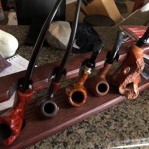 Tobacco Pipe Rack for 5 Smoking Pipes Pipe Stand Holder Made of Solid ...