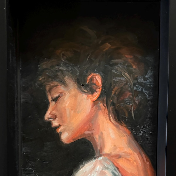 Gray Morning Mist, Original Landscape Oil Painting Small Impressionist ...