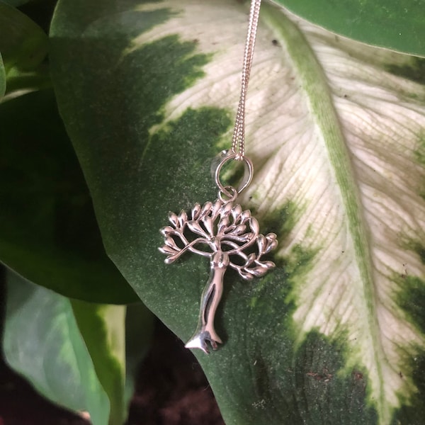 Silver Tree Goddess Pendant Small|lady Tree Necklace|unique Design| - Etsy