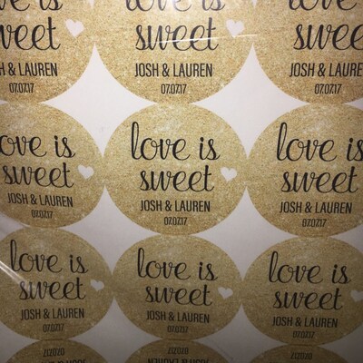 Love is Sweet, Wedding Stickers, Wedding Favors, Wedding Favor Stickers ...