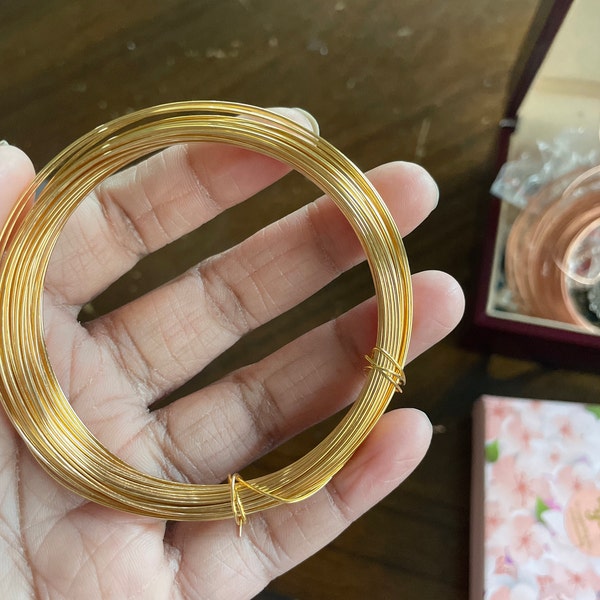 24kt Gold Plated Wire With Copper Core - Half Hard - You Pick Gauge 18 ...