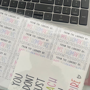 Teacher Book Labels Teacher Name Labels Personalized Teacher Stickers ...