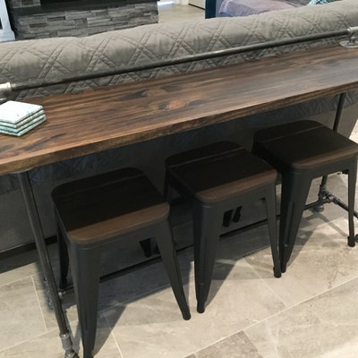 Wooden Sofa Bar Table, Industrial Wood Bar Table Buffet Table ...