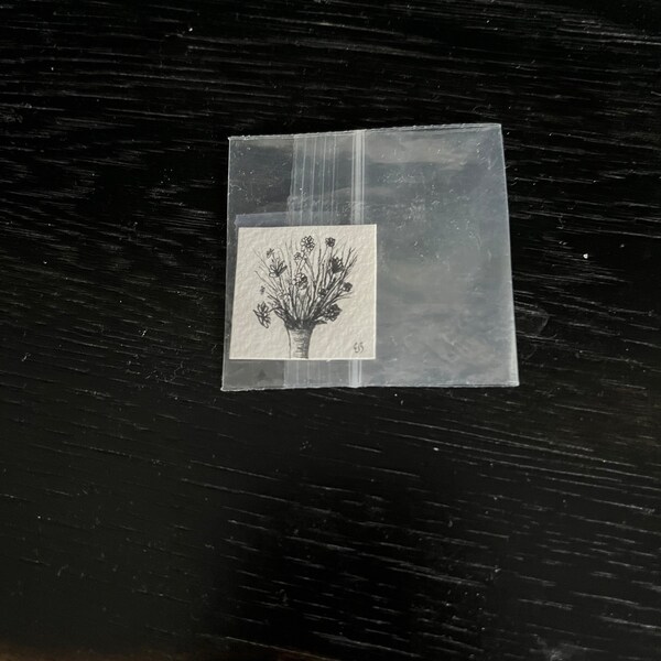 Vintage Silhouette Portrait No. 3 Miniature Ink Drawing (original, 15/ ...