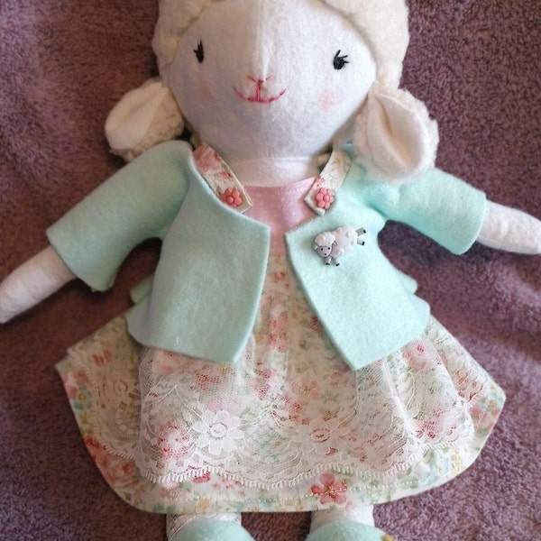 Lamb Sewing Pattern PDF - Make a Cloth Lamb Doll / Stuffed Animal Toy ...