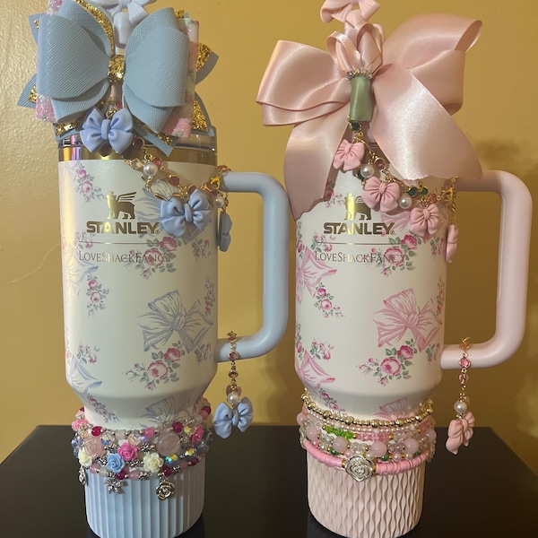 Charm Sets for LSF Stanley | Gold Chain and Gemstone, Bows, and Flowers ...