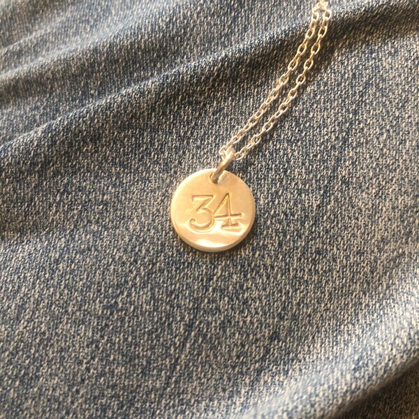 Silver Number Necklace | Jersey Number Silver Charm | Rustic Charm ...