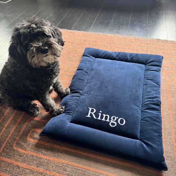Personalized Rectangle Style Dog Bed Durable Bedding Supportive Cushion ...
