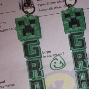 Minecraft Creeper Personalized Custom Name Tag Keychain | Etsy