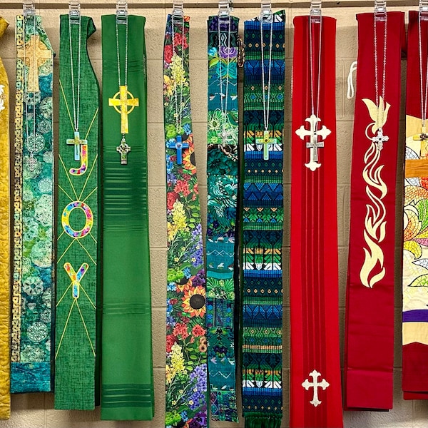Silky Rainbow Clergy Stole, Rainbow, Priest Stole, Clergy Stole, All ...
