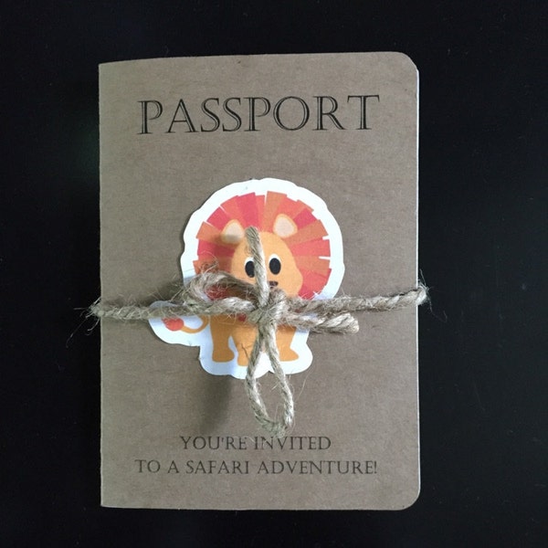 Passport to the Jungle Birthday Invitation- Safari Kids Birthday Party ...