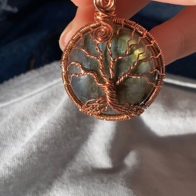 Wire Wrap Copper Pendant Copper Wire Wrapped Pendant Copper Jewelry ...