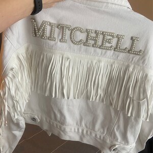 Black White Gold Cropped Denim Jacket Personalized Bride - Etsy