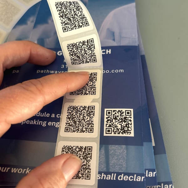Custom QR Code Scan to Reorder Labels Large 1.25" X 2.25" Stickers ...