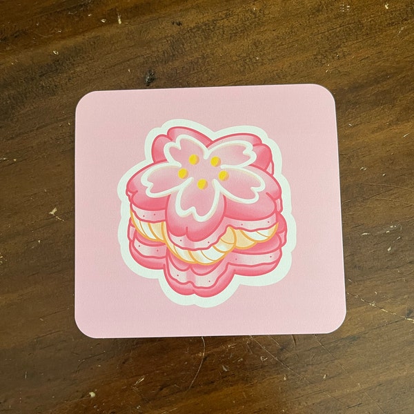 Kawaii Cherry Blossom (sakura) Macaron Pink Sticker | Die Cut, Bullet ...