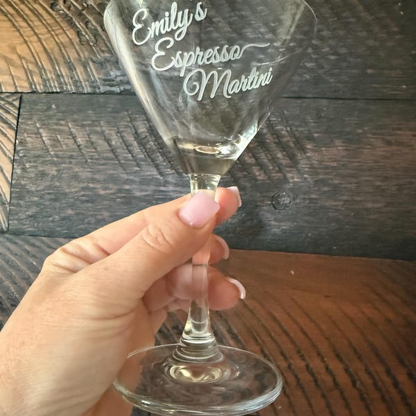 Personalized Espresso Martini Glass: Engraved Cocktail Glass (7.25 Oz ...