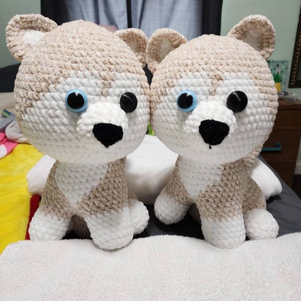Crochet Dog Pattern Bobo the Husky Puppy Plushie. Amigurumi Dog Pattern ...