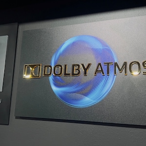 Dolby Atmos Home Theatre Signs Signage Cinema Decor Laser Router Gold ...