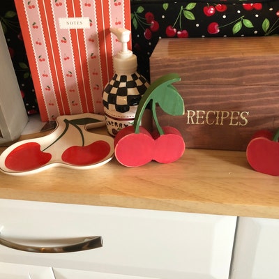 Wooden Cherries, Farmhouse Cherry Sign, Wooden Fruit, Tiered Tray Sign ...