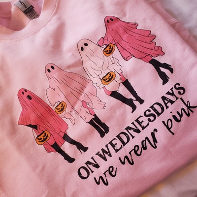 On Wednesday We Wear Pink Ghost Sweatshirt Mean Girls Ghost - Etsy