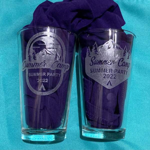 Etched Custom Pint Glasses Personalized Beer Glasses With Custom Text Design Or Logo Bulk