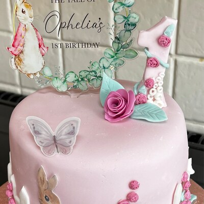 Peter Rabbit Birthday Cake Topper Personalised Acrylic Peter Rabbit ...