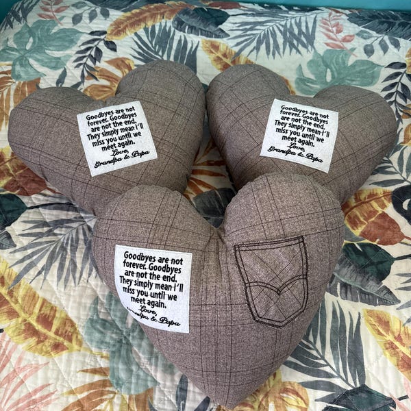 Heart MEMORY Pillow, Memory Cushion, Loss of Father, Custom Pillow ...
