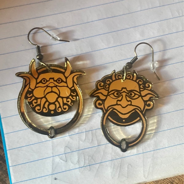Labyrinth Door Knocker Earrings - Etsy