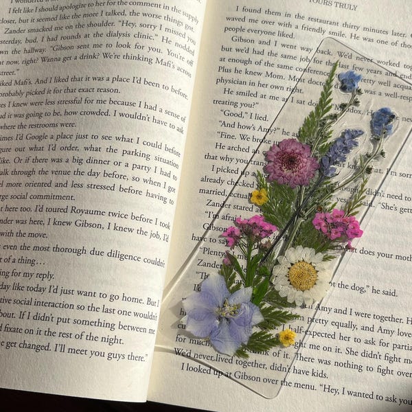 Forget Me Not Bookmark Real Dried Flowers Gift for Reader Bookmark for ...