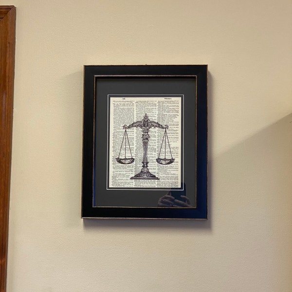Scales of Justice Print, Gift for Law Student, Paralegal Wall Decor ...