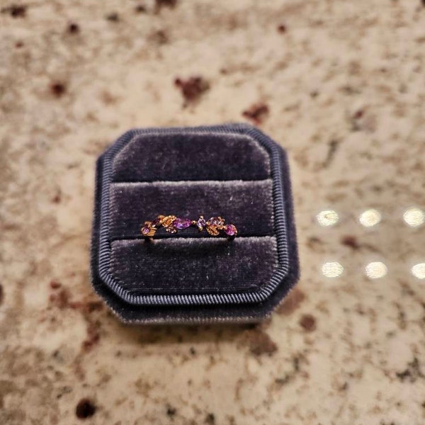 Color Changing Gemstone Ring, 6x8mm Emerald Cut Alexandrite Wedding ...