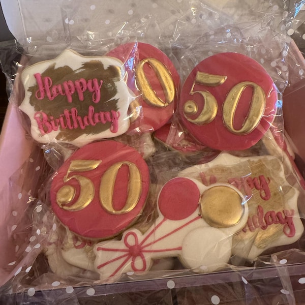 Birthday Black and Gold or Silver- Royal Icing Cookies - Etsy