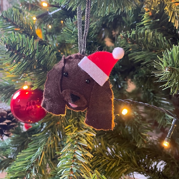 Cocker Spaniel Decoration, Felt Dog Hanging Christmas Decoration ...