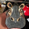 Hippopotamus Purse, Hippo Coin Purse, Purse, Felt Hippo Metal Frame ...