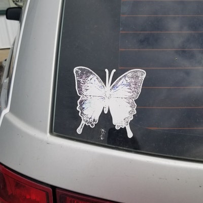 Blue and Purple Butterfly Waterproof Vinyl Sticker Decals Car Bumper ...