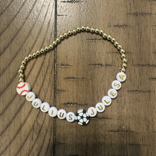 Custom Sports Bracelets - Gold | Baseball Bracelet | Baseball Mom ...