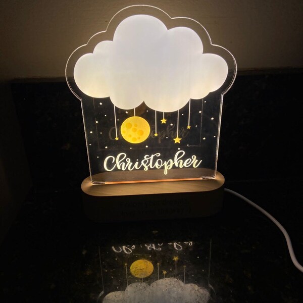 Personalized Rainbow Night Light for Kids, Nursery Room Night Light ...