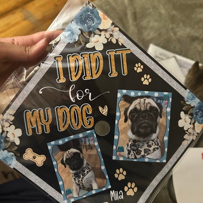 Dog Lover Grad Cap Topper, Photo Upload Grad Cap Topper, Dog Mom Gift ...