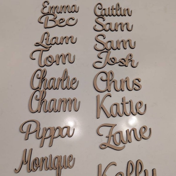 MDF Laser Cut Names | Wedding Place Names | Table Decoration - Etsy ...