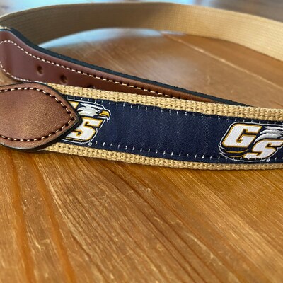 University of Georgia UGA Ribbon Belt With Cotton Web With Leather Belt ...