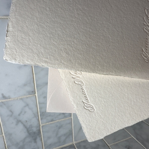 Letterpress Wedding Invitation, Elegant Handmade Paper Invitations ...