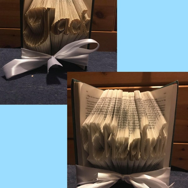 Personalised Book Folding Pattern Instructions. Customised Book Folding ...