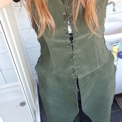 Long Elvish Surcoat for Women, Made of Leather, Larp, Medieval ...