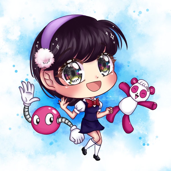 CUSTOM Cute Chibi Collab Digital Art Commission - Etsy