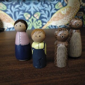 Madeline Inspired, Story Book Character Peg Dolls, Handpainted Peg ...